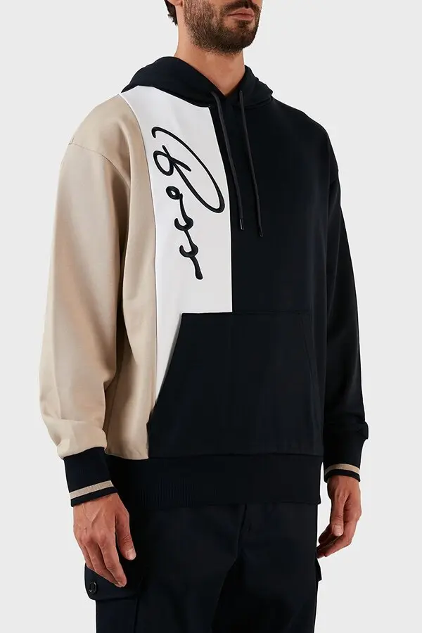 Hugo Boss Color-block Cotton Hoodie