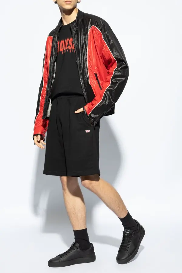 DIESEL® Cotton Shorts With Logo Detail