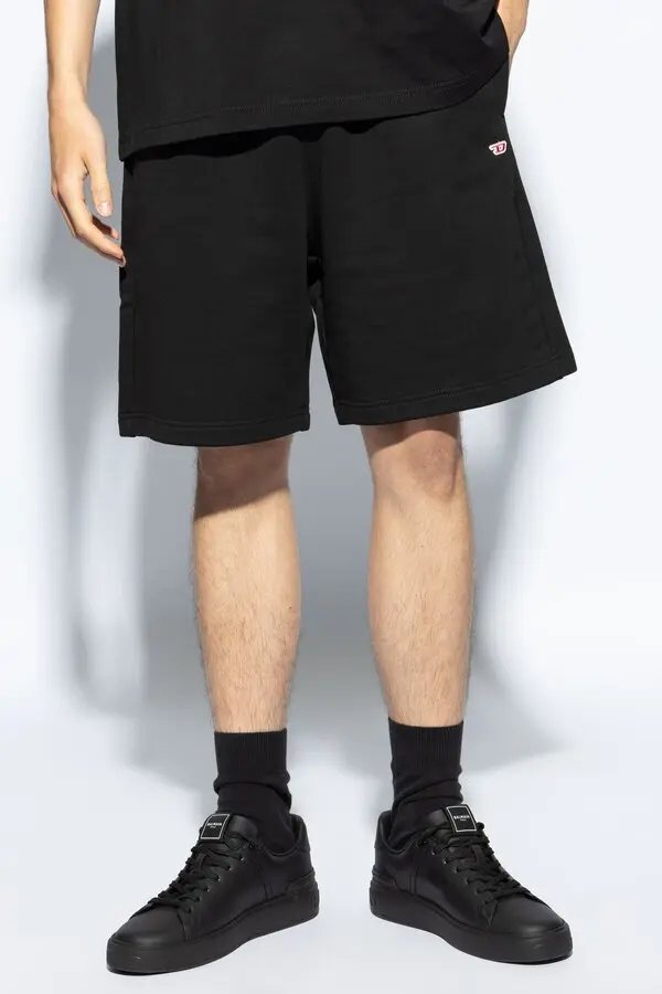 DIESEL® Cotton Shorts With Logo Detail