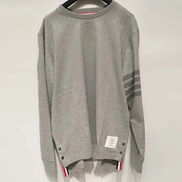Thom Browne 4-bar Stripe Crewneck Sweatshirt - Light Gray