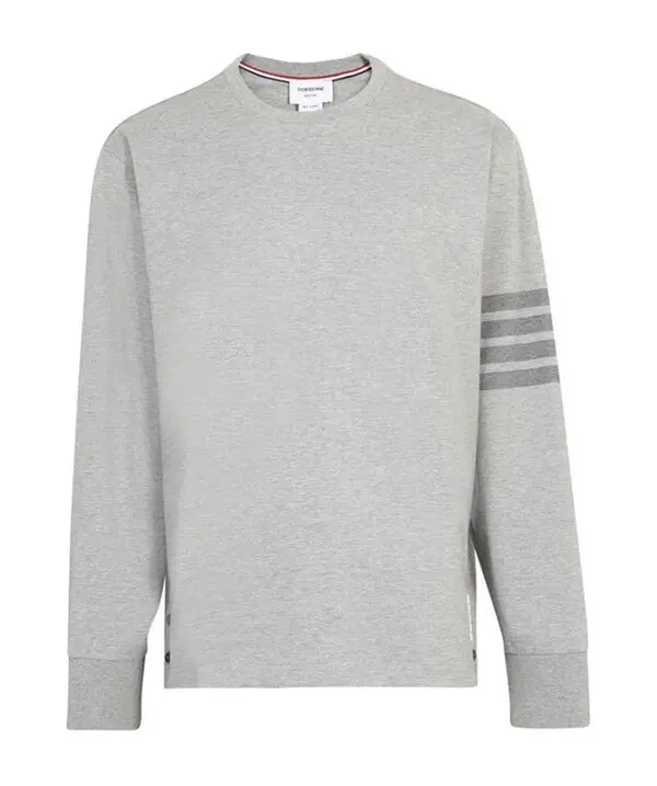 Thom Browne 4-bar Stripe Crewneck Sweatshirt - Light Grey