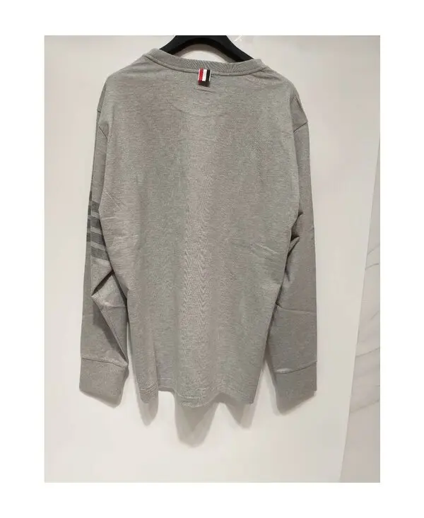 Thom Browne 4-bar Stripe Crewneck Sweatshirt - Light Grey