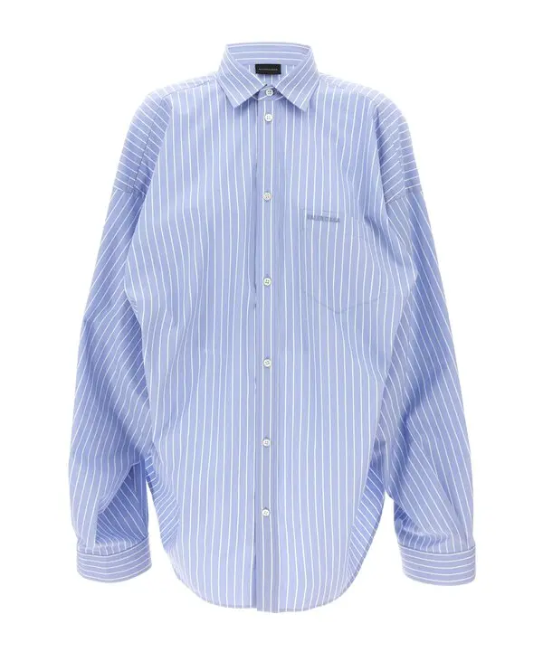 Balenciaga Pinstriped Asymmetrical Shirt