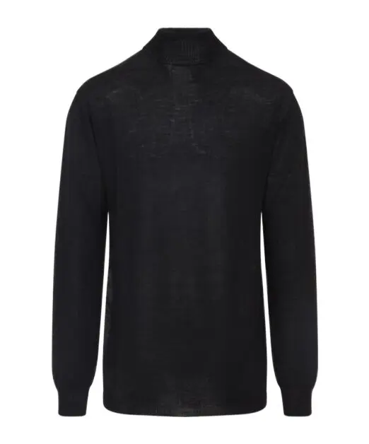 Rick Owens Turtleneck Sweater With Ribbed Details - Black