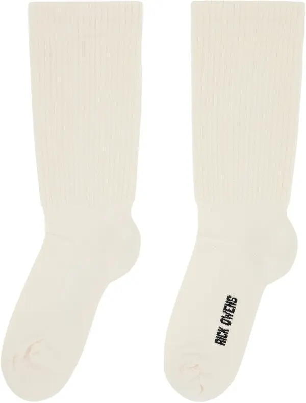 Rick Owens Logo Intarsia-knit Mid Calf Socks
