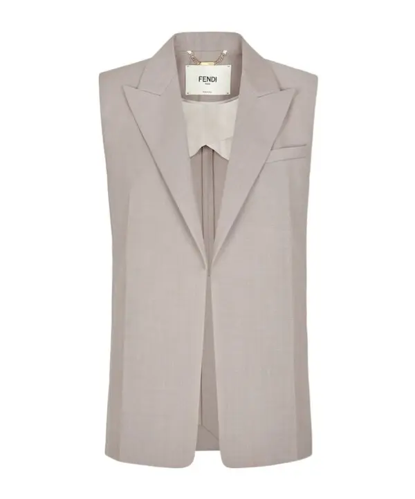 Fendi Sleeveless V-neck Blazer