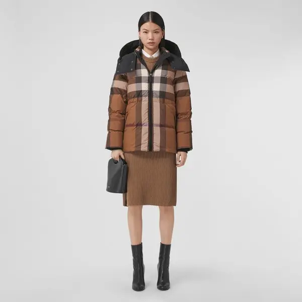 Burberry Vintage Check Hooded Puffer Jacket