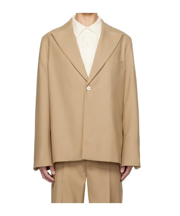 Séfr Tailored Power Blazer Jacket - Nude