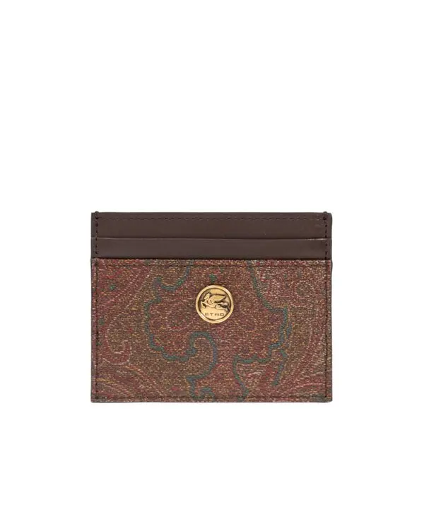 Etro Pegaso Plaque Card Holder - Brown