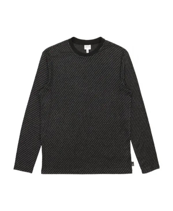 Emporio Armani Geometric Print Round Neck Long Sleeve Sweater