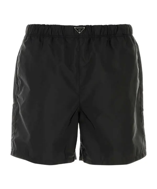 Prada Triangle Logo Swim Shorts - Black