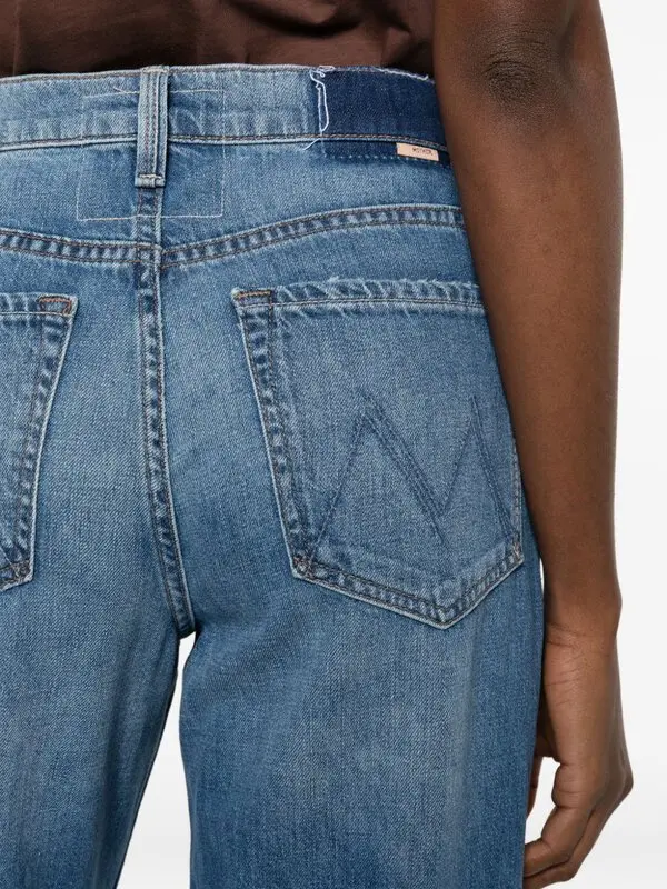 MOTHER The Rerun Zip Sneak Jeans - Blue