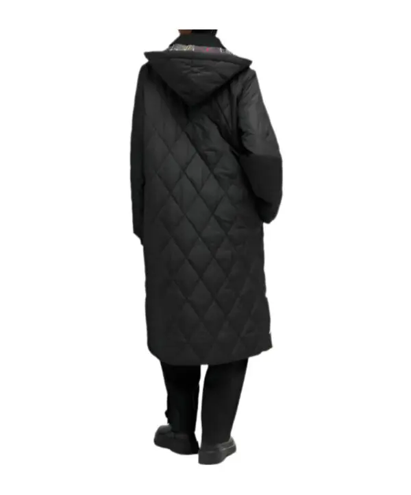 Barbour Quilted Hooded Coat With Knot Trim