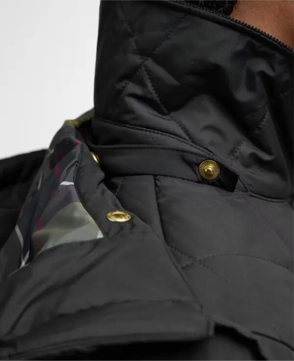 Barbour Quilted Hooded Coat With Knot Trim