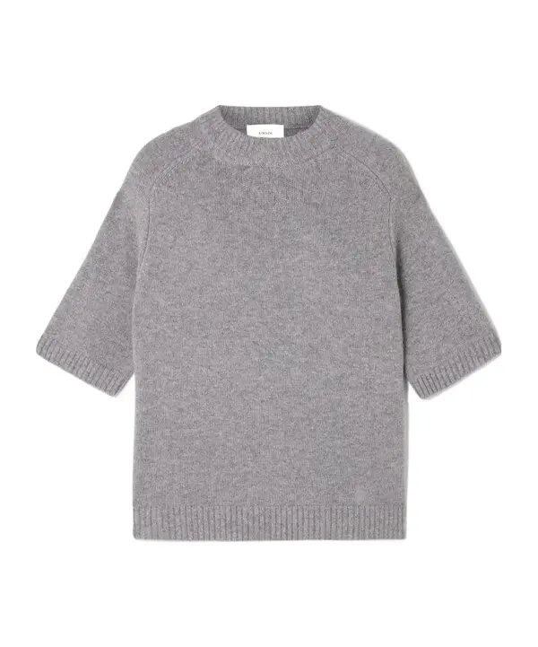 Loulou De Saison Short-sleeved Cashmere Knitwear - Light Gray