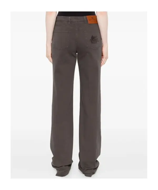 Etro Button-fly Straight Leg Trousers - Black