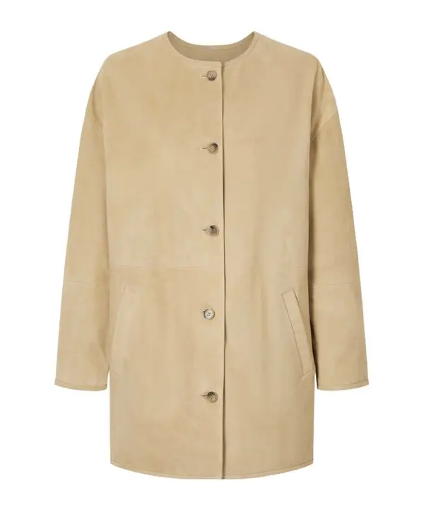 Loulou De Saison Suede Oval Coat - Beige