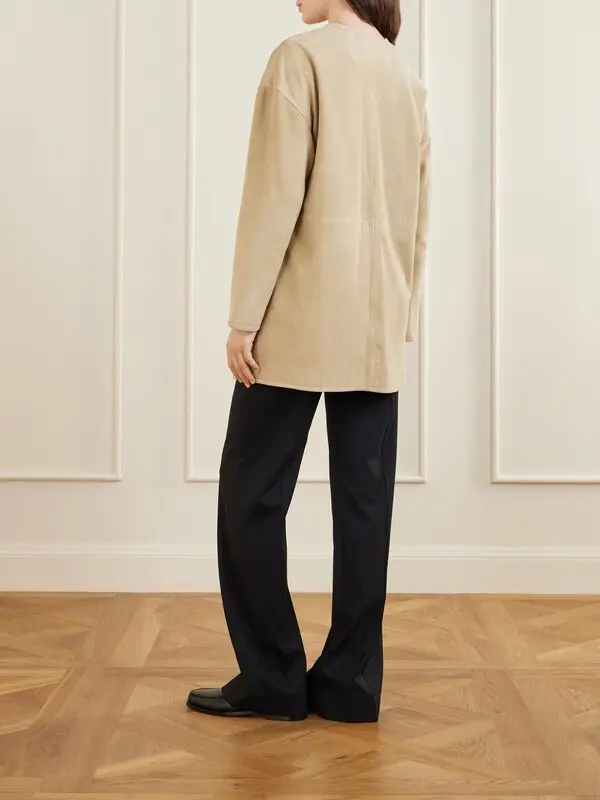 Loulou De Saison Suede Oval Coat - Beige
