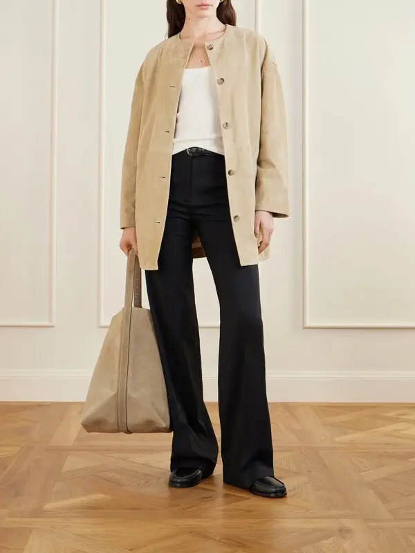 Loulou De Saison Suede Oval Coat - Beige