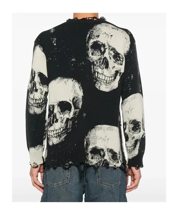 R13 Skull Pattern Pullover