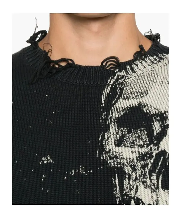 R13 Skull Pattern Pullover
