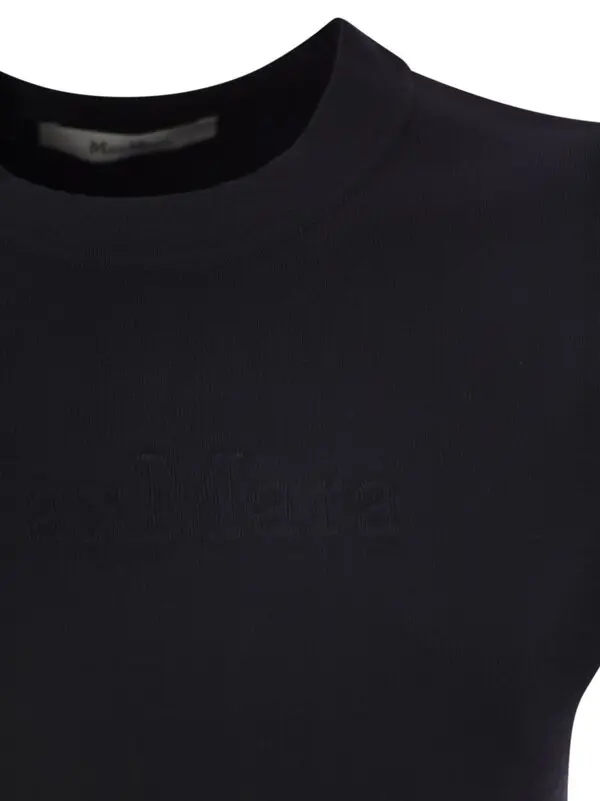 Max Mara Crewneck T-shirt With Logo - Black