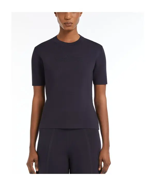 Max Mara Crewneck Short-sleeved T-shirt With Logo - No
