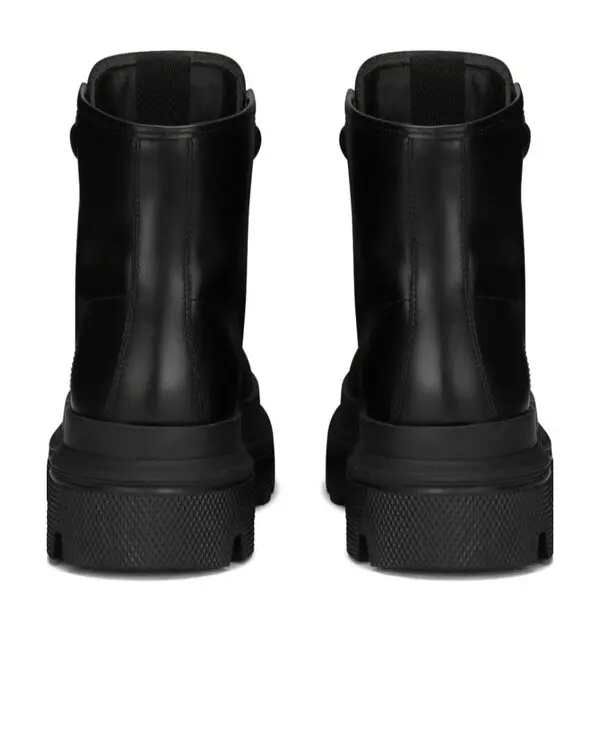 Dolce & Gabbana Logo Plaque Lace-up Ankle Boots