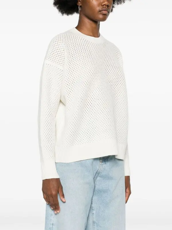 Fabiana Filippi Open-knit Crewneck Jumper - White