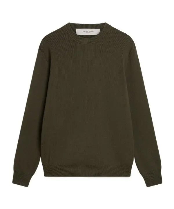GOLDEN GOOSE Logo Detailed Crewneck Jumper - Green
