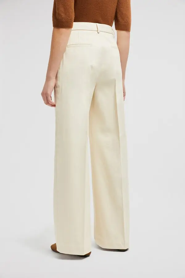 Moncler Tailored Cotton Gabardine Wide-leg Pants - Light Brown