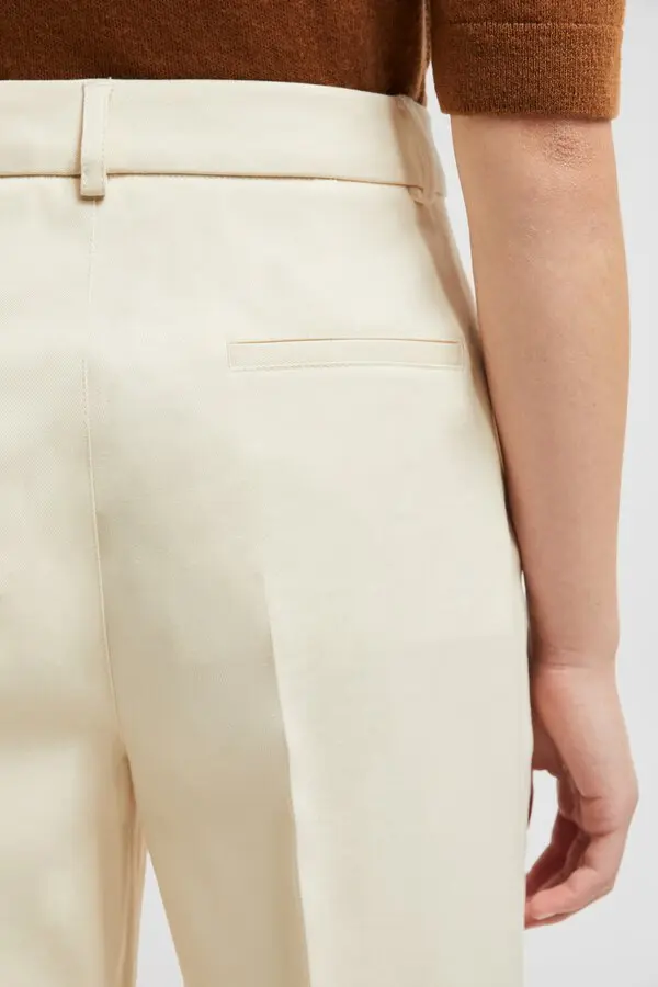 Moncler Tailored Cotton Gabardine Wide-leg Pants - Light Brown