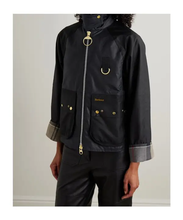 Barbour Kearton Two-tone Waxed Cotton Jacket - Navy