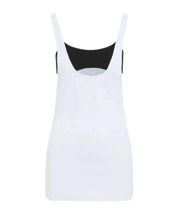 Attico Ribbed Tank Top - White