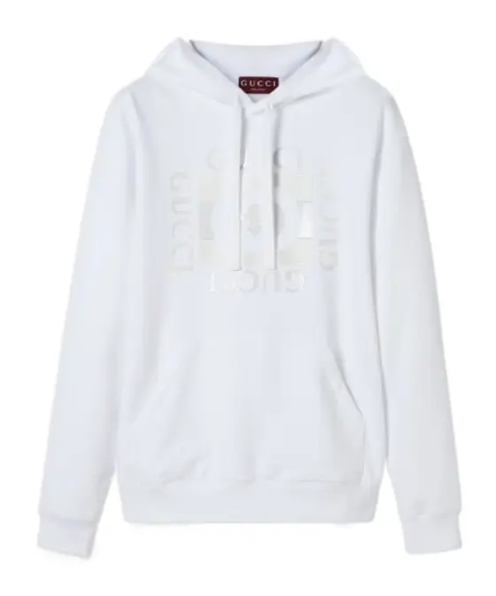 Gucci Printed Jersey Hoodie - White