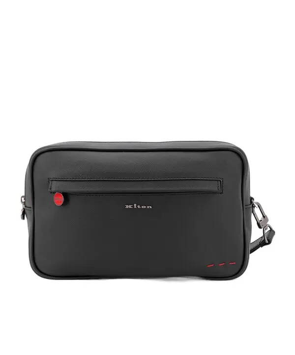 Kiton Zip Clutch Bag - Black