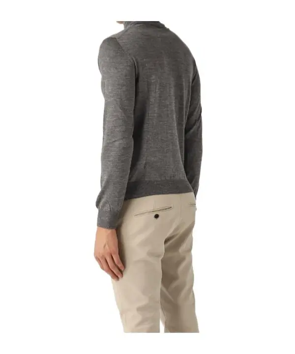 GRAN SASSO Long-sleeved Turtleneck Jumper In Wool-silk Blend - Grey