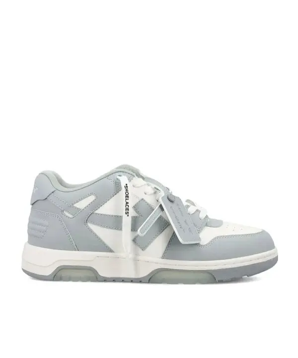 Off-White Round Toe Low Top Casual Lace-up Sneakers - Gray