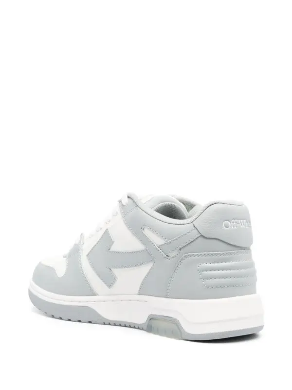 Off-White Round Toe Low Top Casual Lace-up Sneakers - Gray