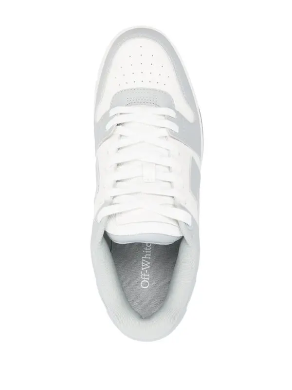 Off-White Round Toe Low Top Casual Lace-up Sneakers - Gray