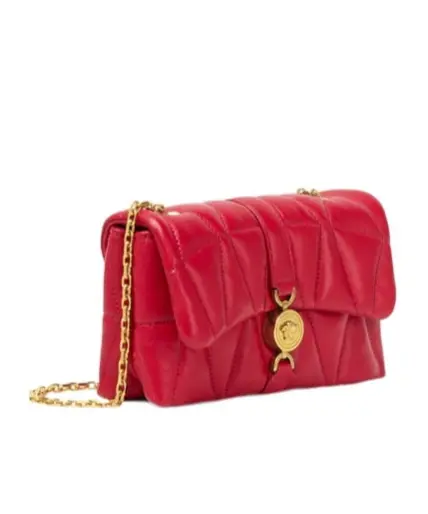 Versace Kleio Quilted Mini Crossbody Bag - Red
