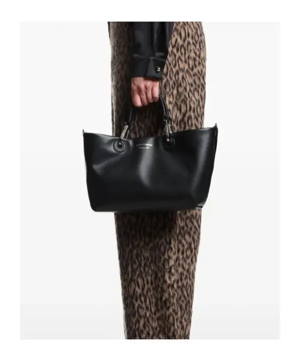 Emporio Armani Myea Logo Top Handle Bag - Black