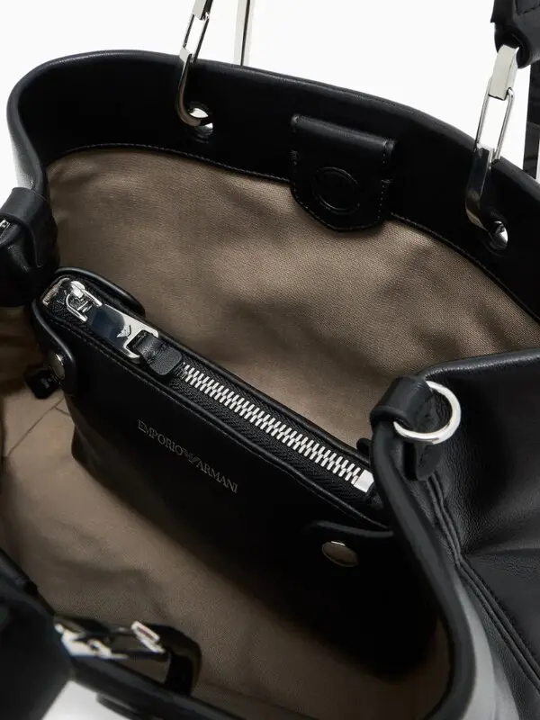 Emporio Armani Myea Logo Top Handle Bag - Black
