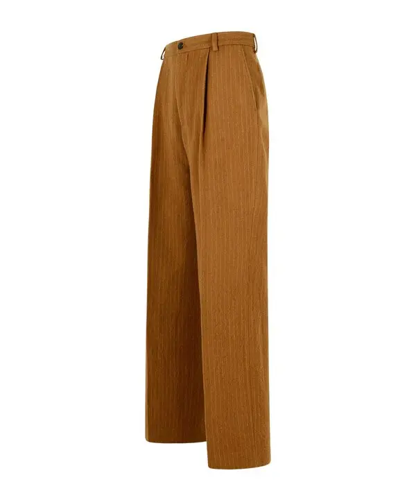Dries Van Noten Mid-rise Straight Leg Pleated Trousers - Brown