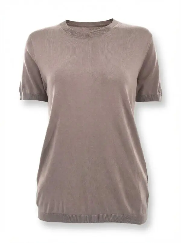 Max Mara Short-sleeved Crew Neck Sweater - Gray