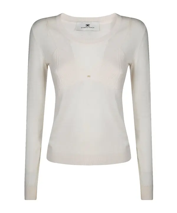 Elisabetta Franchi Logo Plaque Crewneck Knitted Jumper