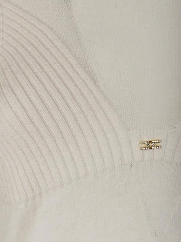 Elisabetta Franchi Logo Plaque Crewneck Knitted Jumper