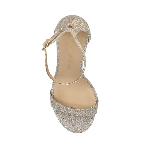 STUART WEITZMAN Open-toe Stiletto Sandals With Buckle Detail - Silver