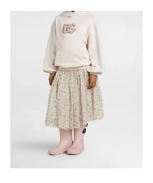 Dolce & Gabbana Pleated Daisy-print Midi Skirt