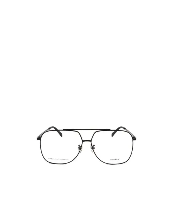 Stella McCartney Geometric Plano Mirror Eyeglasses - Black